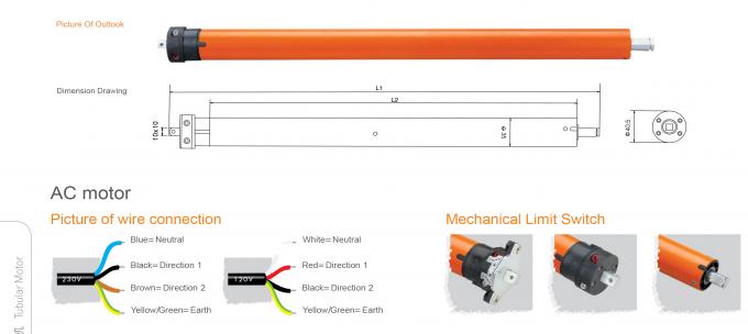 28RPM 140 Watt 120V 6N.M Tube Motor Roller Shutter