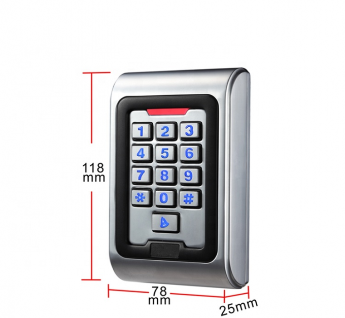 IP68 Waterproof 12 Volt Metal Access Control Keypad